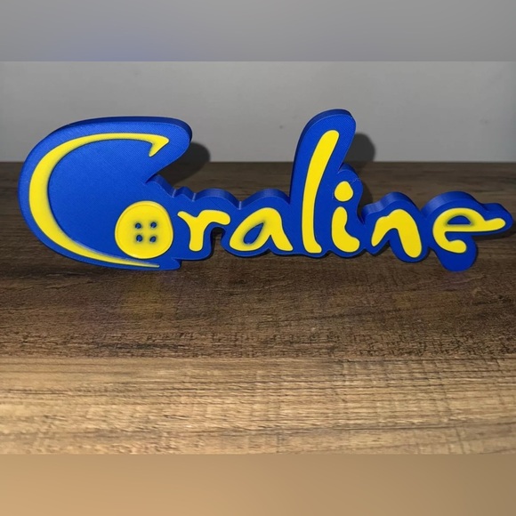 Wall Decor | Coraline 3d Logo Sign Self Standing Shelf Art Wall Display ...